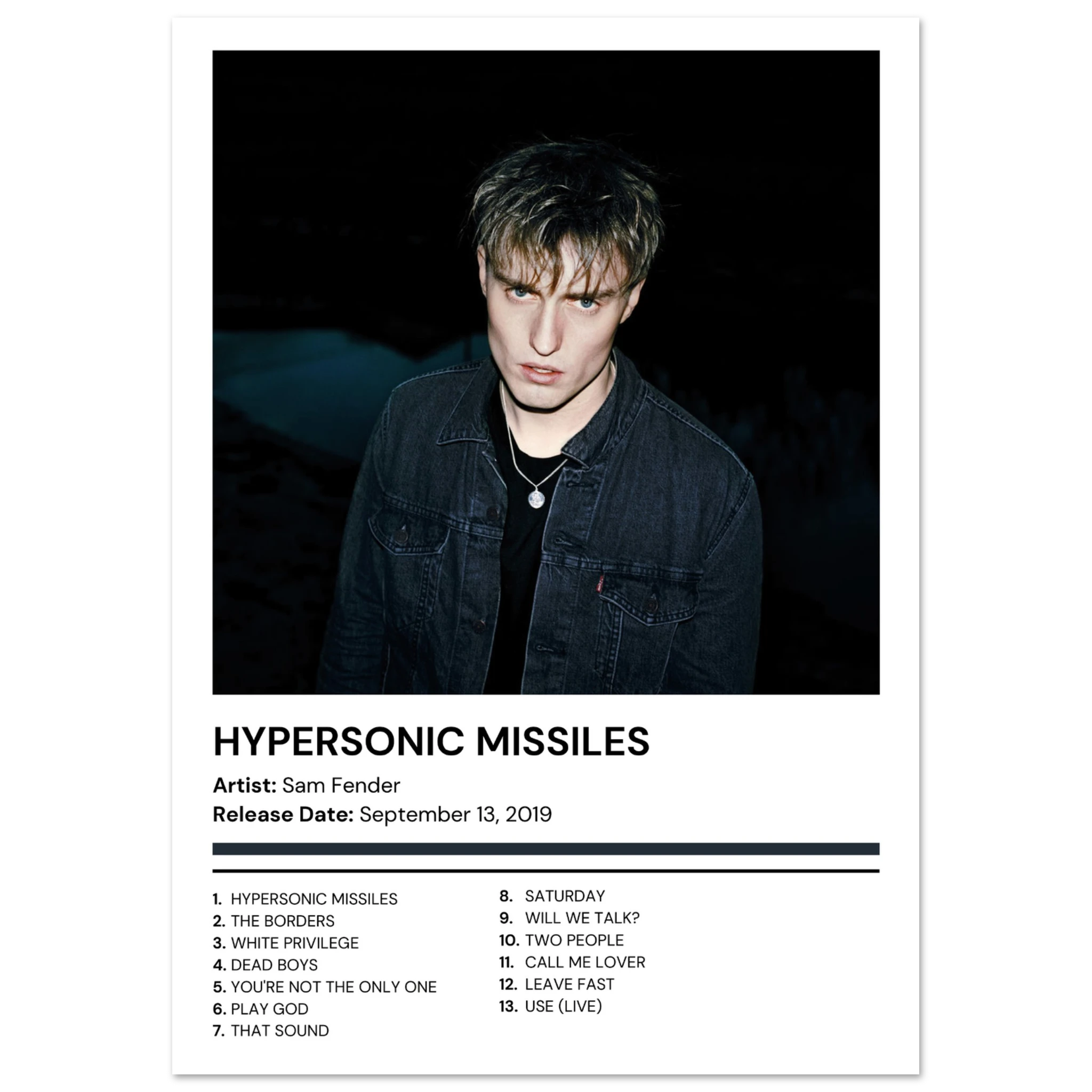 Sam Fender - Hypersonic Missiles - Premium Album Poster (Spotlight ...