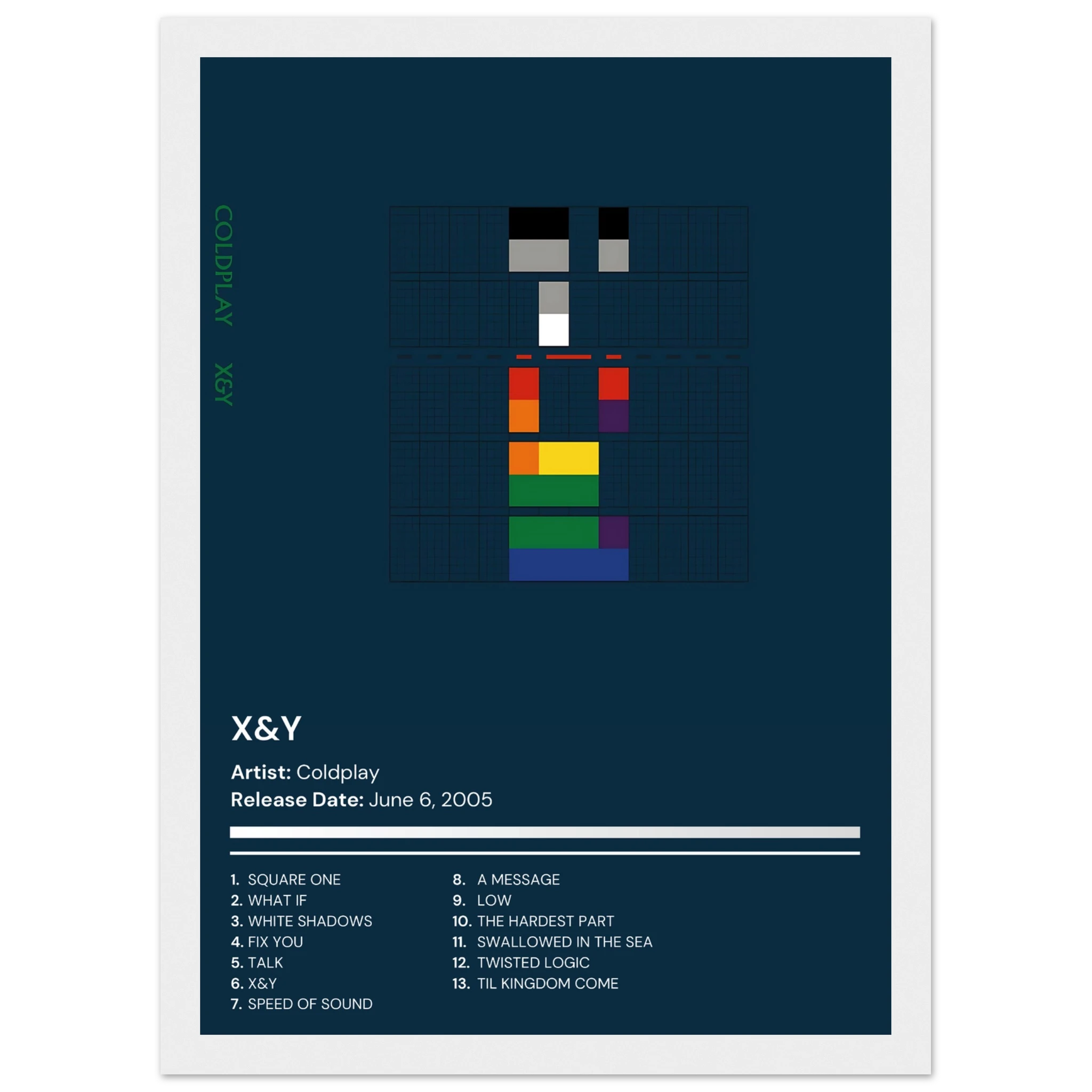 Coldplay - X&Y - Premium Album Poster With Frame (Full Art) – Backstage ...