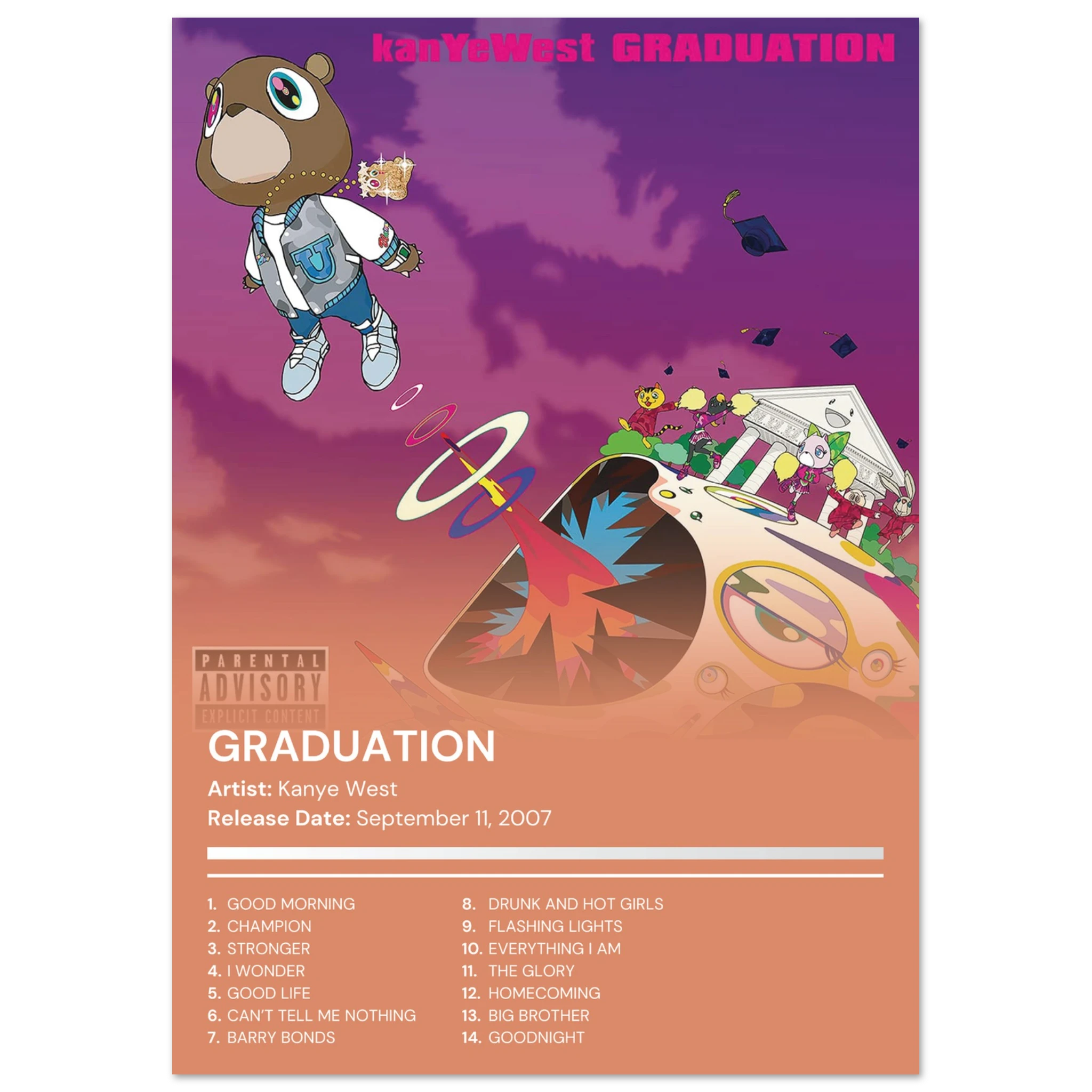 Kanye West - Graduation - Premium Album Poster (Full Art) – Backstage ...